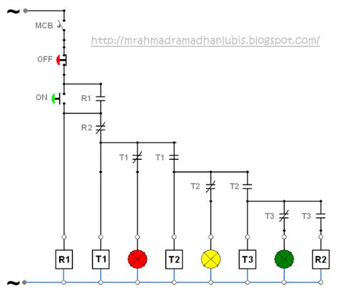 Blog Putra Daerah Wiring Diagram Rangkaian Lampu Flip Flop Menggunakan TDR Timer