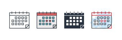 Calendar Icon Logo Vector Illustration Time Management Symbol Template