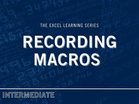 Excel Learning Series Intermediate Level The Bridge