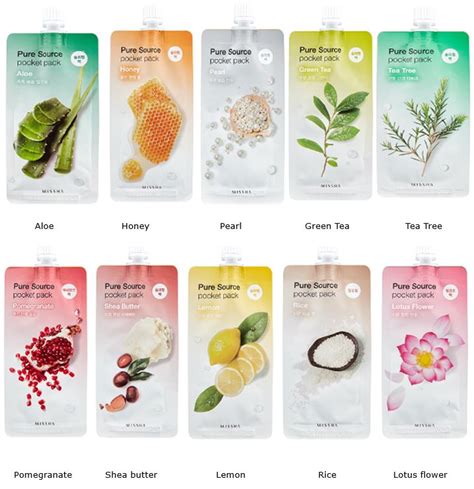 MISSHA Pure Source pocket pack honey (set-5) Improves Elasticity ...