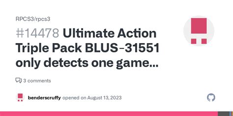Ultimate Action Triple Pack Blus 31551 Only Detects One Game Tomb