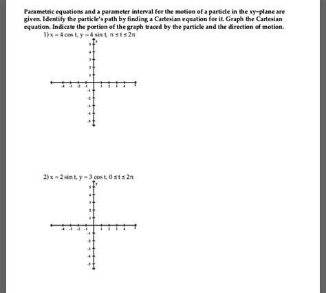 Parametric Equations And Parameter Interval For The Motion Of Particle