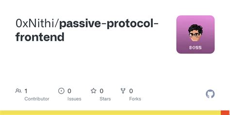 Github 0xnithipassive Protocol Frontend