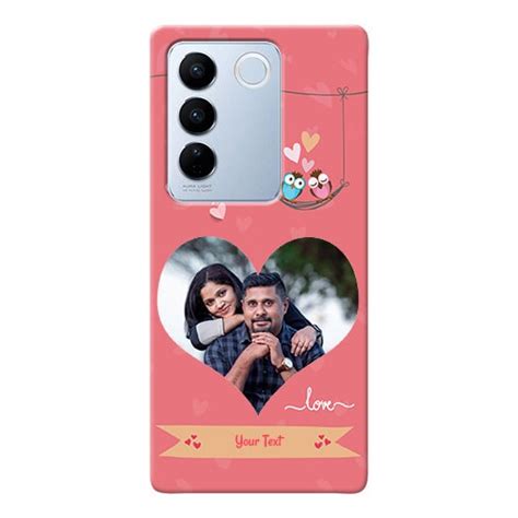 Buy Vivo V27 Pro 5G Custom Phone Covers Peach Color Love Design