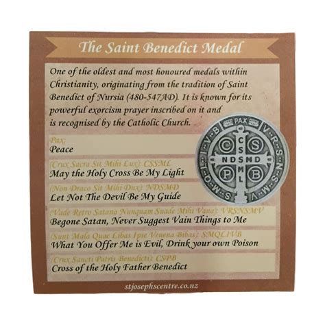 St Benedict Medal Prayer Card St Josephs T Shop And Christian