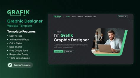 Grafik V3 Graphic Designer Portfolio Framer Template Designtocodes