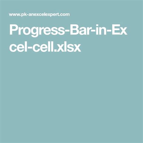 Progress Bar In Excel Cell Xlsx Excel Shortcuts Progress Bar Progress