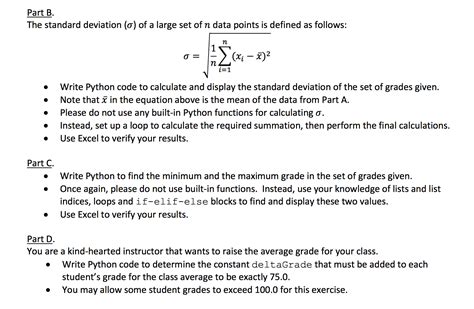Solved Part B The Standard Deviation O Of A Large Set Of Chegg