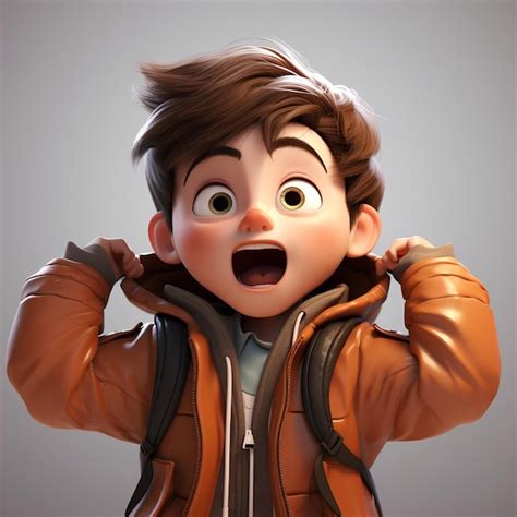 Premium Photo 3d Cartoon Boy Wearing Jacket