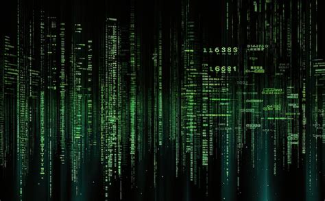 Premium Photo Matrix Code Lines Digital Pattern Technology Background