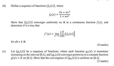 solved b define a sequence of functions {fn x } where