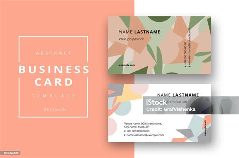 트 렌 디 한 최소한의 추상 명함 템플릿 기하학적 패턴 현대 기업 문구 Id 레이아웃 정보 샘플 이름 텍스트 벡터 패션 배경 디자인입니다 광고에 대한 스톡 벡터 아트 및