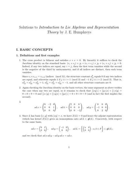 Humphreys Pdf Lie Algebra Linear Algebra
