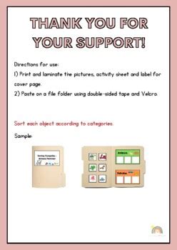 Category Sorting File Folder Game By Sunshine N Rainbows TpT