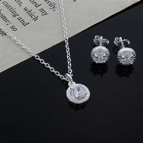 925 Sterling Silver Necklace Earring Set Promotion Lover Ts Cute