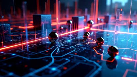 Futuristic High Contrast 3d Graph Visualizer With Glowing Data Nodes