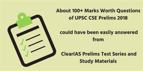 UPSC Prelims Marks Worth Questions From ClearIAS Prelims Test Series And Notes