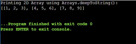 Printing A 2d Array In Java With Code