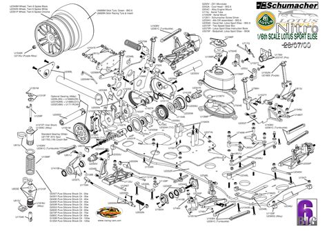Schumacher Big 6 Lotus Nitro Exploded View S1020 • Rcscrapyard