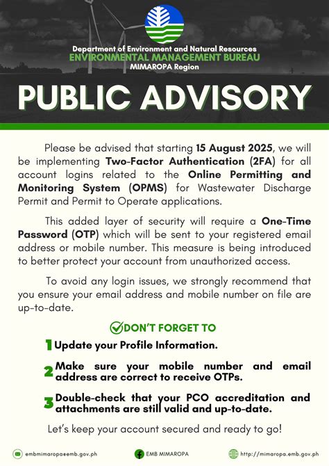 Emb Mimaropa Notice To The Public For All Opms And Crs Accounts Please Be Informed That