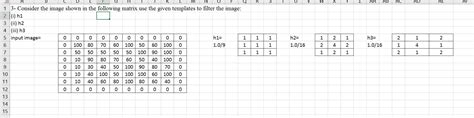 consider the image shown in the following matrix