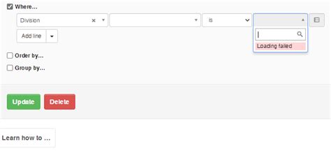 division field fails to load in custom report manager forum