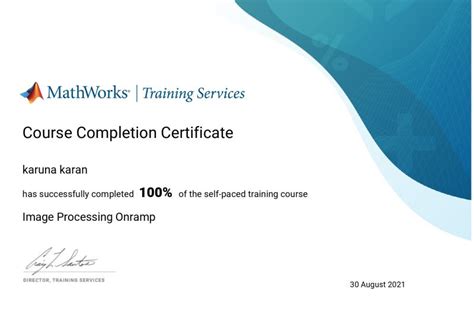Karuna Karan On Linkedin Imageprocessing Certification Mathworks