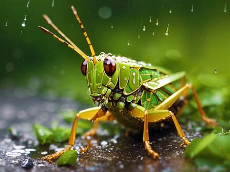 Premium Ai Image Grasshopper On The Grass Generated By Ai