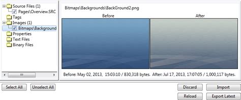 Import File Changes Page