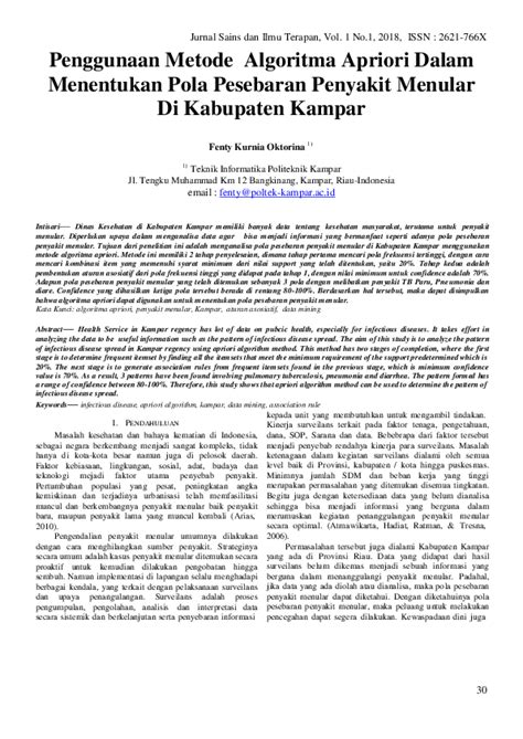 Pdf Penggunaan Metode Algoritma Apriori Dalam Menentukan Pola