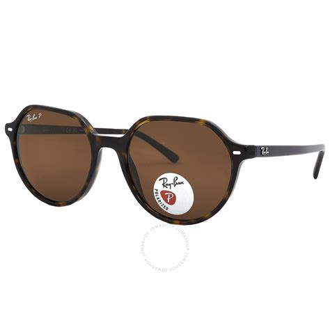 Ray Ban Thalia Polarized Brown Geometric Unisex Sunglasses Rb2195 902