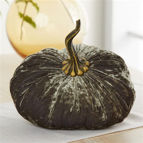 Extra Large Velvet Pumpkin Luxe Moss Luxury Green Velvet Handmade Fall