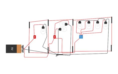Circuit Design House Lights Tinkercad