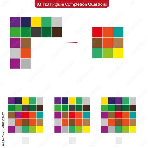 Iq Test Figure Completion Questions Visual Intelligence Test Stock Vector Adobe Stock