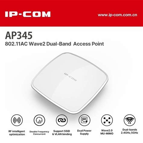 2 5 5 Ghz White AP345 IP Com Dual Band Wireless Access Point For Hotel Offices 1167 Mbps At