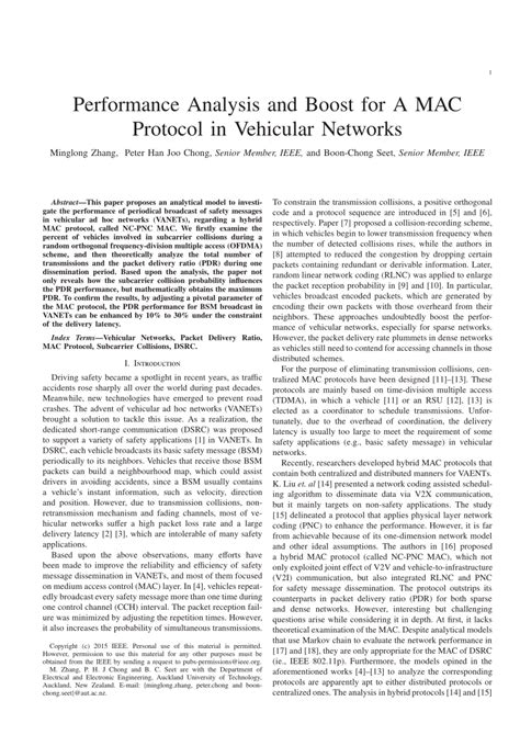 PDF Performance Analysis And Boost For A MAC Protocol In Vehicular Networks