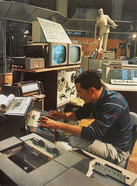 1964 Ibm 1050 1960s Computer Vintage Photo Man At Desk Computer