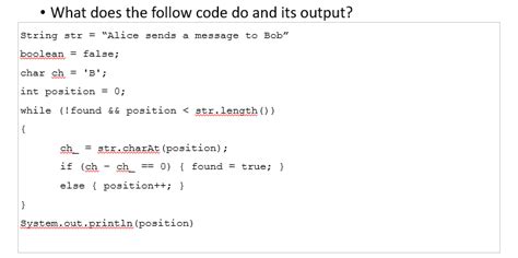 Solved What Does The Follow Code Do And Its Output String