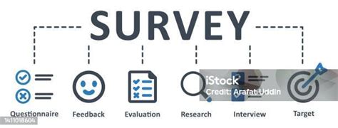설문 조사 아이콘 벡터 일러스트 레이 션 설문 조사 설문지 피드백 검토 고객 만족 인포 그래픽 템플릿 프리젠 테이션 개념 배너 픽토그램 아이콘 세트 아이콘 설문지에 대한
