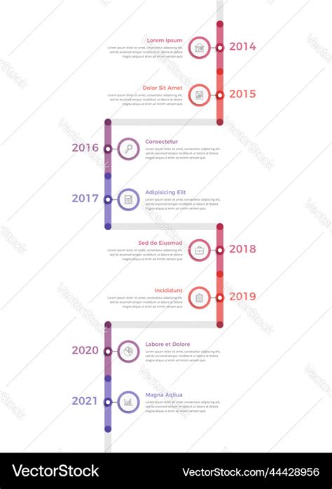 Vertical Timeline Template Royalty Free Vector Image
