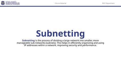 1 Subnetting Supernetting And Vlans 1 1pptx Computer