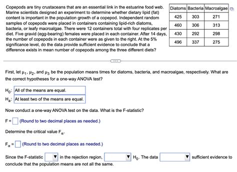 Solved Copepods Are Tiny Crustaceans That Are An Essential