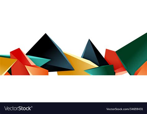 Triangle Mosaic Abstract Background 3d Triangular Vector Image