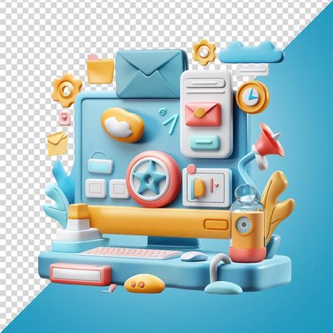 Premium Psd 3d Web Landing Page Png