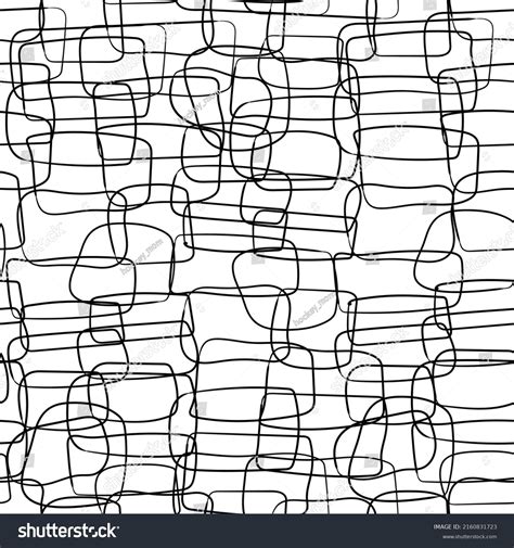Seamless Pattern Handdrawn Rectangles Black White Stock Vector Royalty