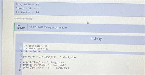 Solved Long Side 12short Side 10perimeter