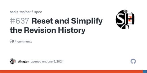 Reset And Simplify The Revision History Issue Oasis Tcs Sarif Spec GitHub