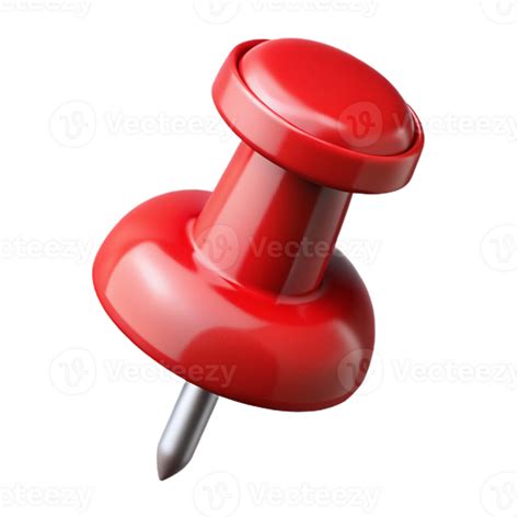 Wonderful Elegant Photorealistic Hyper Specific Isolated Cutout Single Push Pin Red With