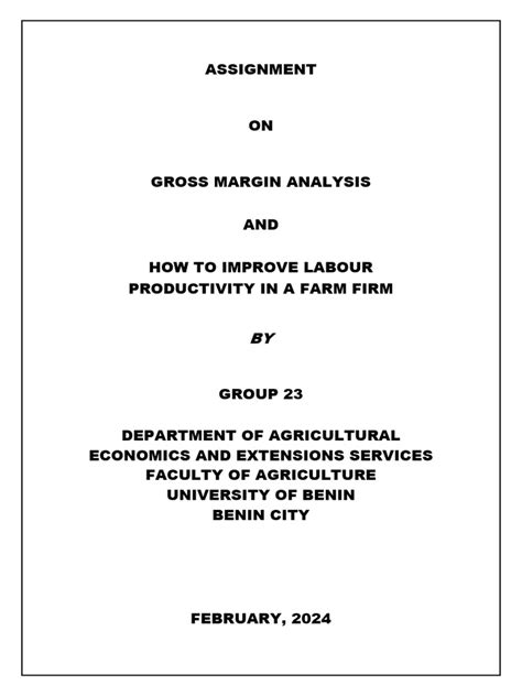 Gross Margin Analysis Aee402 Assignment Pdf Gross Margin