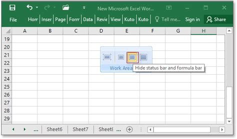how to display or hide status bar in microsoft excel